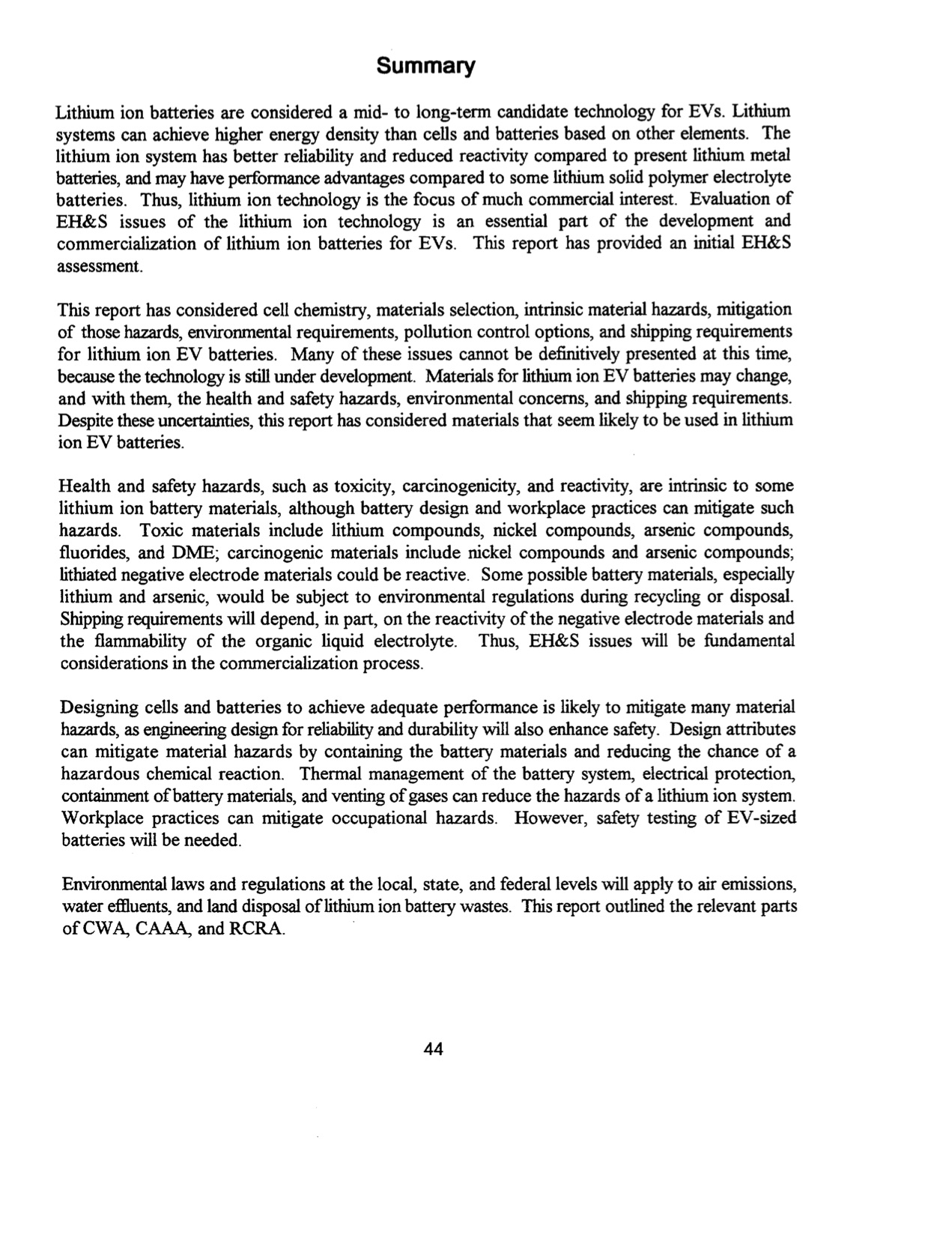 Environmental Health And Safety Issues Lithium Ion 052